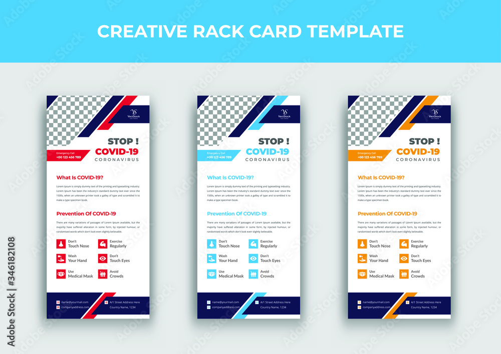 Covid 19 rack card template, Coronavirus rack card design, Dl flyer ...