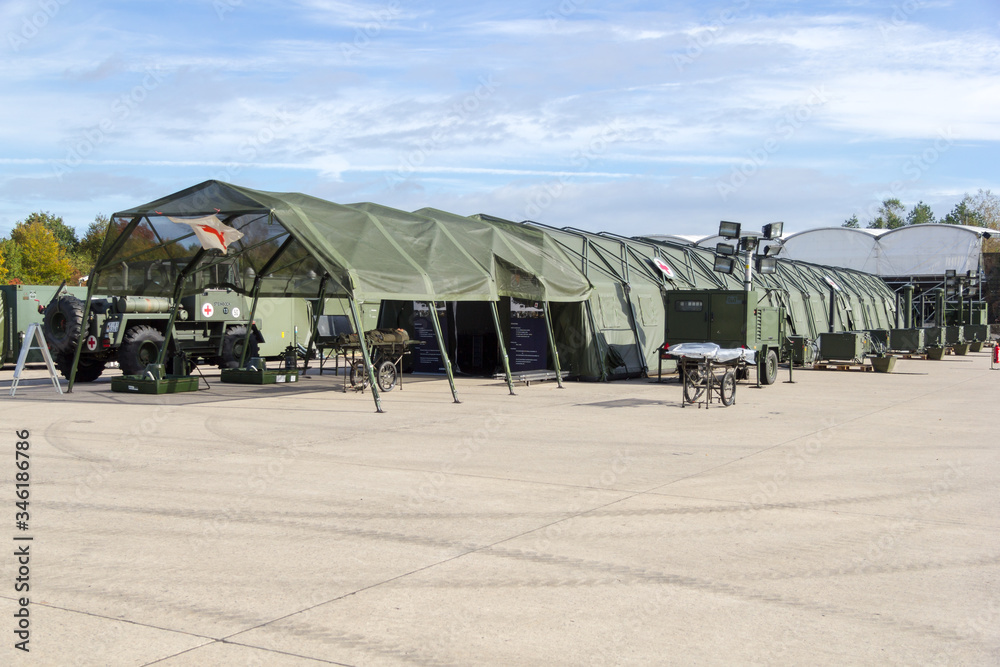 MUNSTER / GERMANY - OCTOBER 9, 2017: german military field hospital ...