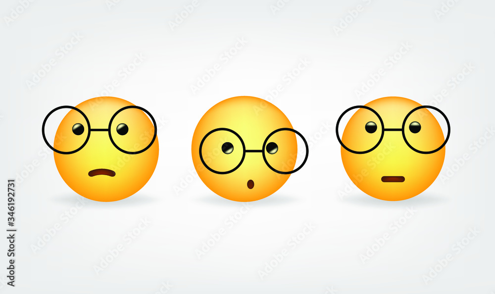 Nerd face emoticon 2020 high quality vector social media button Emoji ...