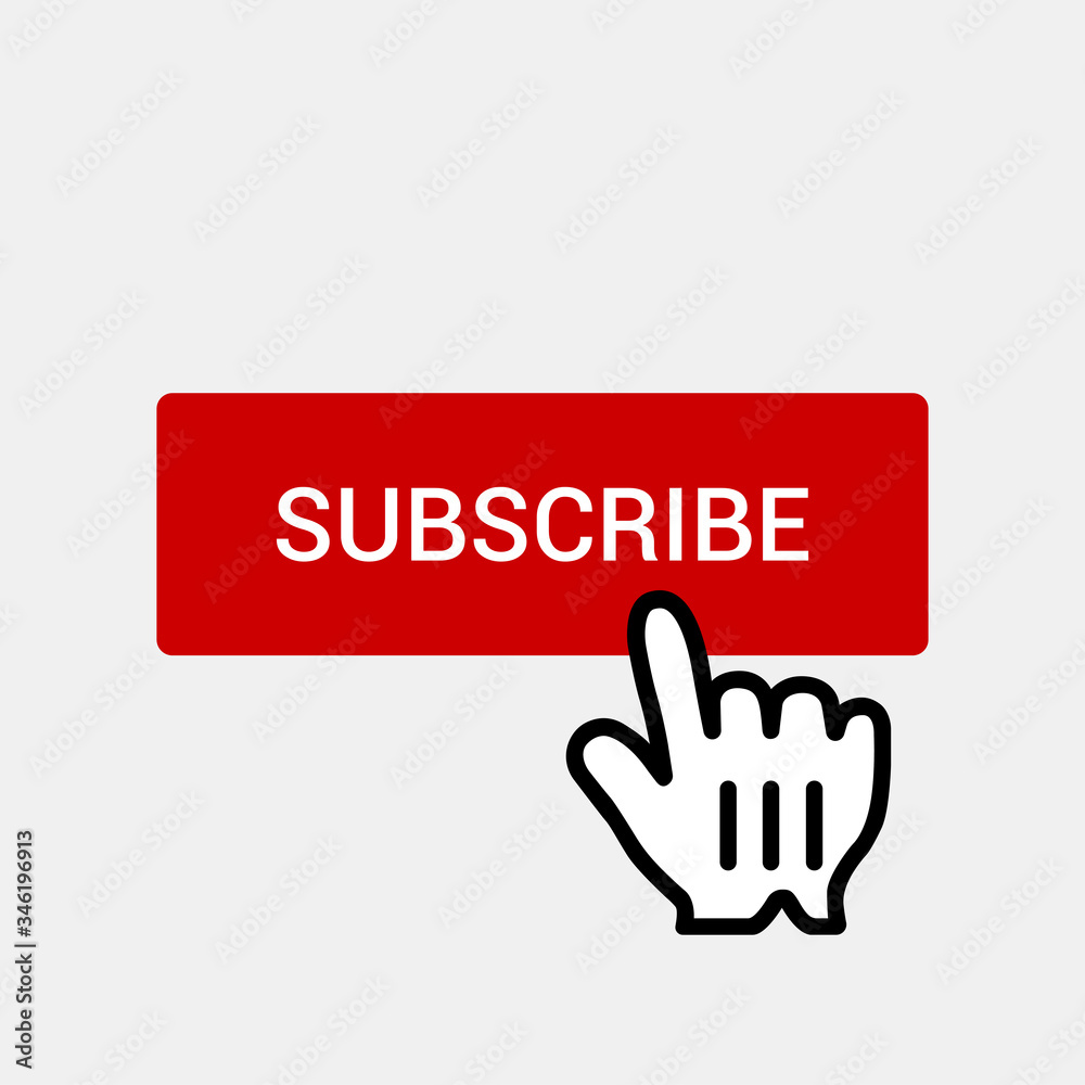 Clicking on red subscribe button. Subscription symbol modern, simple ...