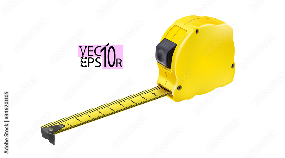 Realistic Tape measure isolated on white background. Photo-realistic ...