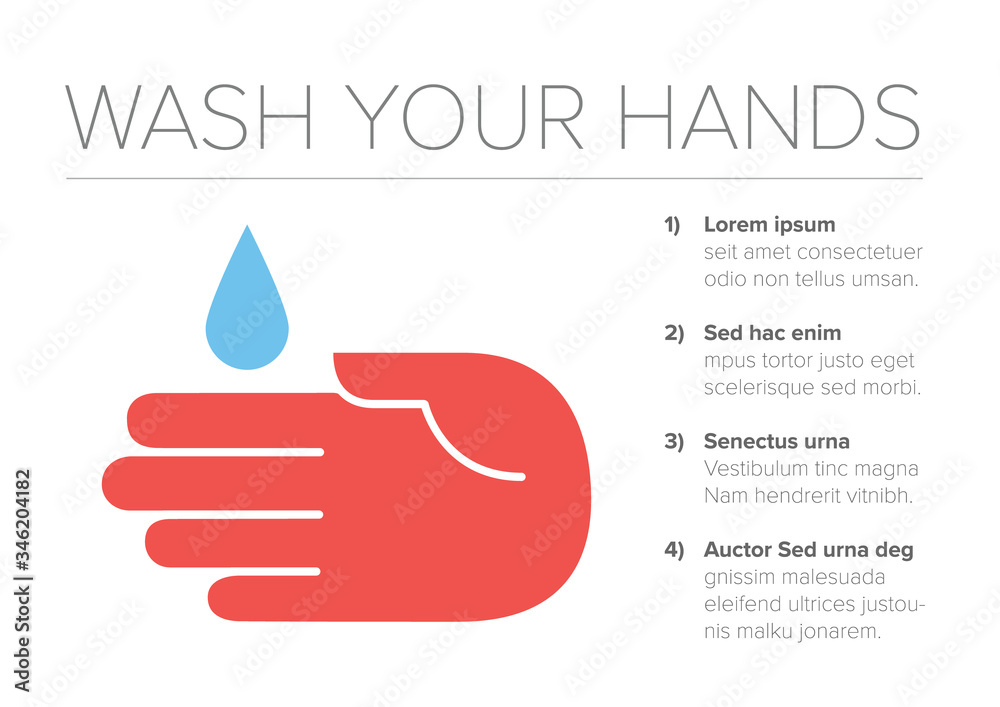 Covid-19 prevention infographic template - wash your hands poster Stock ...