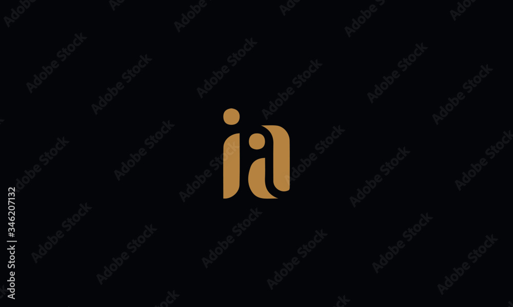 Letter IA with cuts abstract alphabet, font, text, typography, initials ...