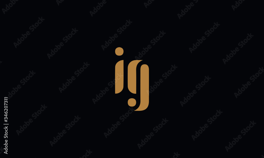 Letter IG with cuts abstract alphabet, font, text, typography, initials ...