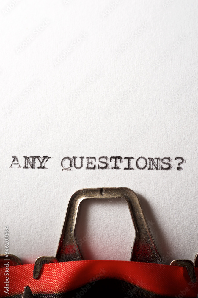 Any questions? text Stock Photo | Adobe Stock