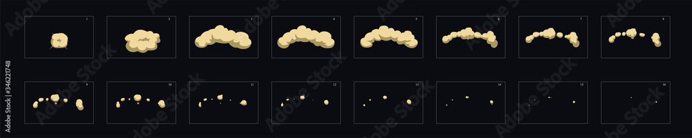 dust explosion effect. explosion Animation. animation dust effect ...
