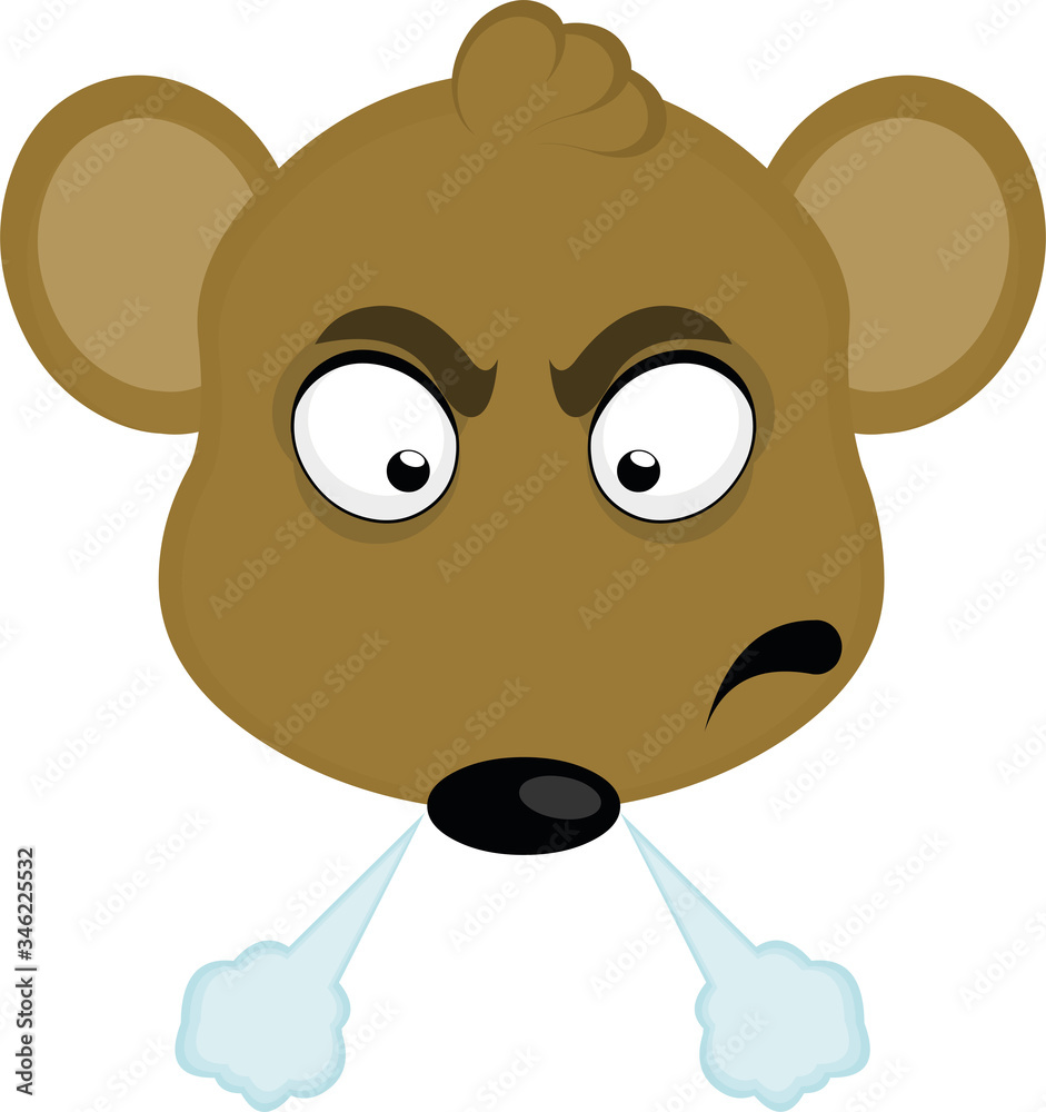 Vector illustration of the face of an angry cartoon mouse Stock Vector ...