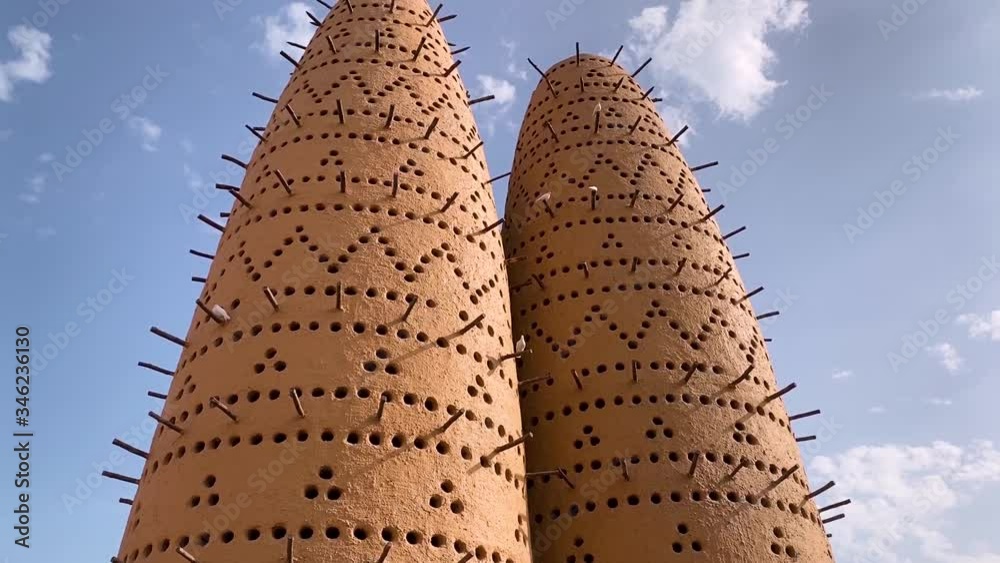 Famous traditional Islamic architecture "The Pigeon Towers" in Katara ...