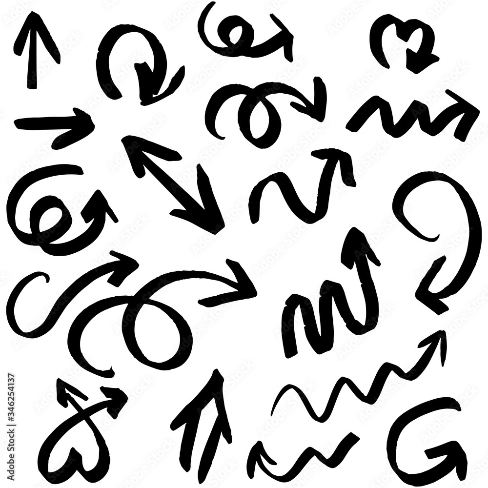 Arrow sketch handmade doodle swipe up symbol sign isolated on white ...