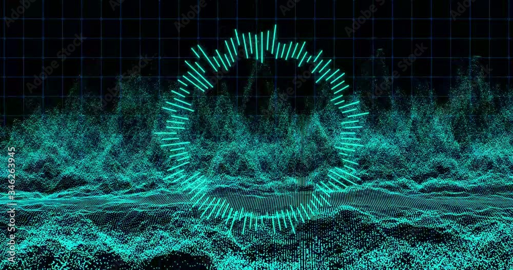 Abstract dark background with moving loop texture particles.Motion ...