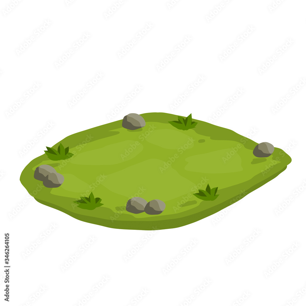 Landscape with grass, stones. Element of nature and forests. Background ...