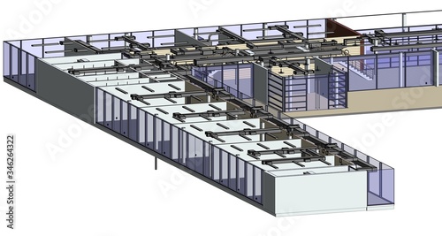 architectural isometric blueprint of HVAC system in BIM Stock ...