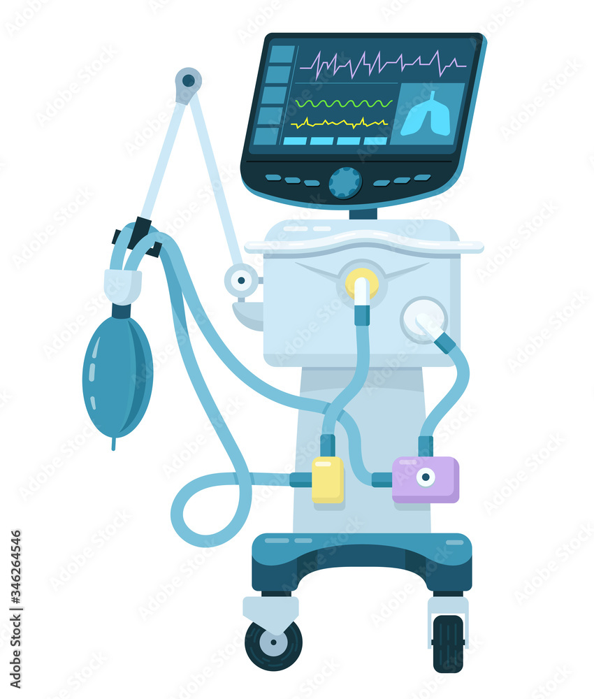 Vector illustration of a flat-style ventilator Stock Vector | Adobe Stock