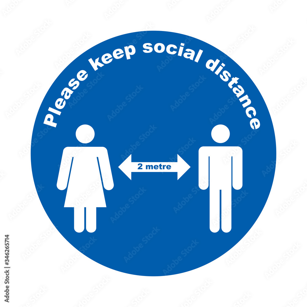 Please keep social distance, sign or symbol. Vector design isolated on ...