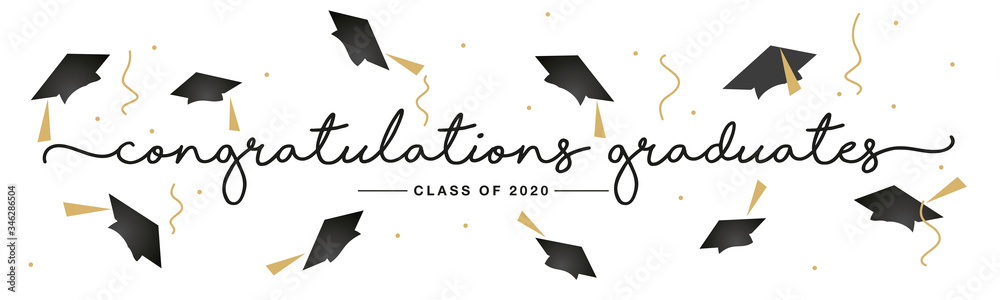 Poster Class of 2020 Congratulations graduates handwritten typography ...