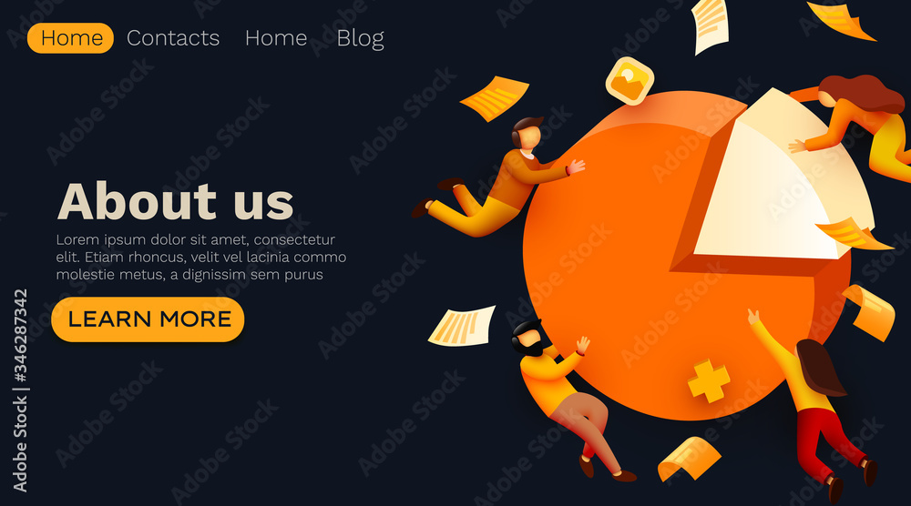 People interacting with charts and analysing statistics. Stock Vector ...