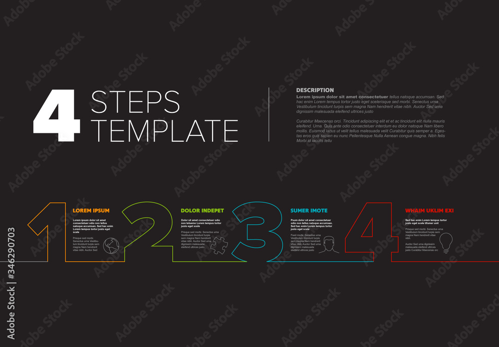 4 Steps Process Infographic Stock Template Adobe Stock