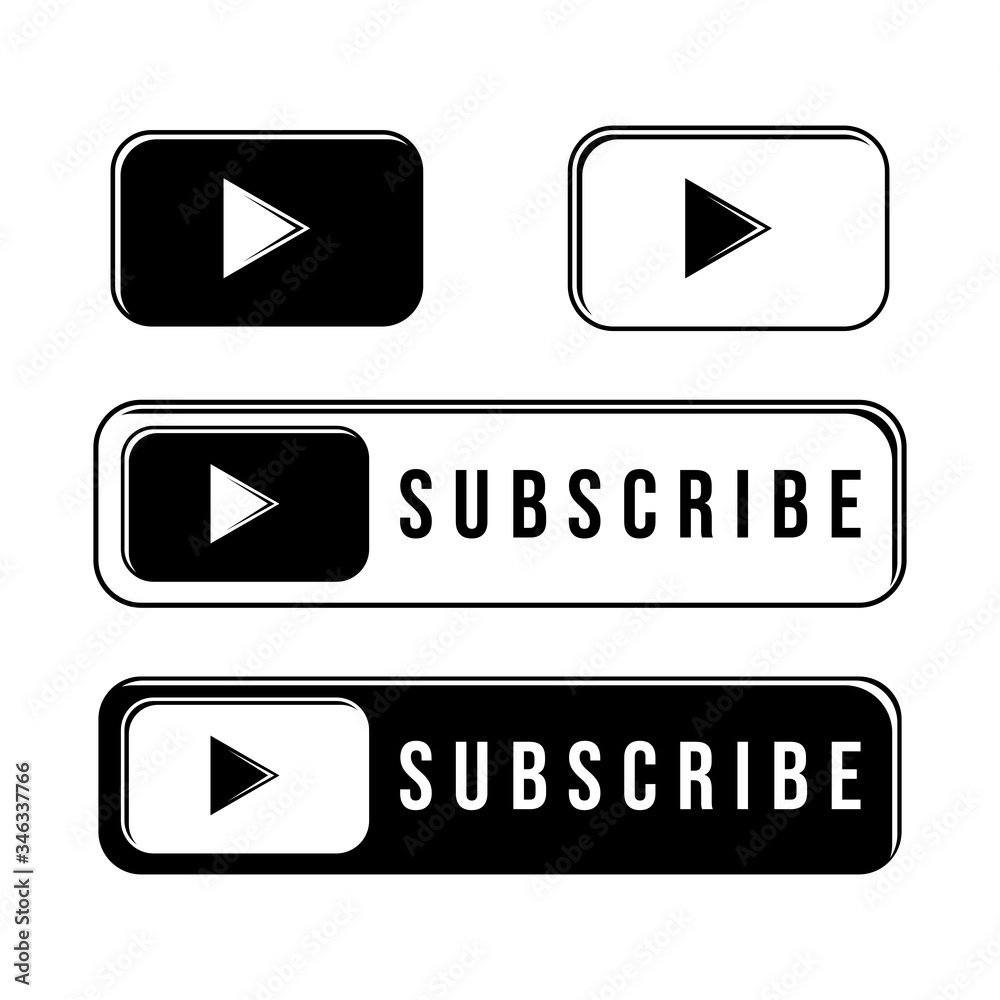 Youtube logo icon set vector Stock Vector | Adobe Stock