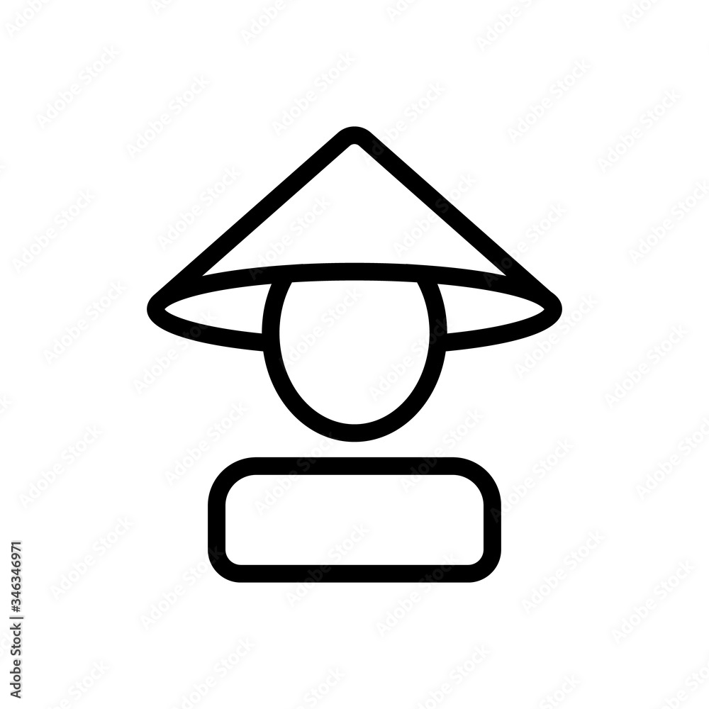 sushi maker chinese chef icon vector. sushi maker chinese chef sign ...