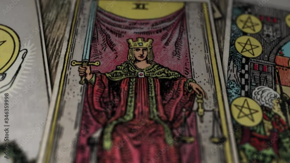 Ancient Tarot Cards for Fortune Telling Show Justice Medieval Judgment ...