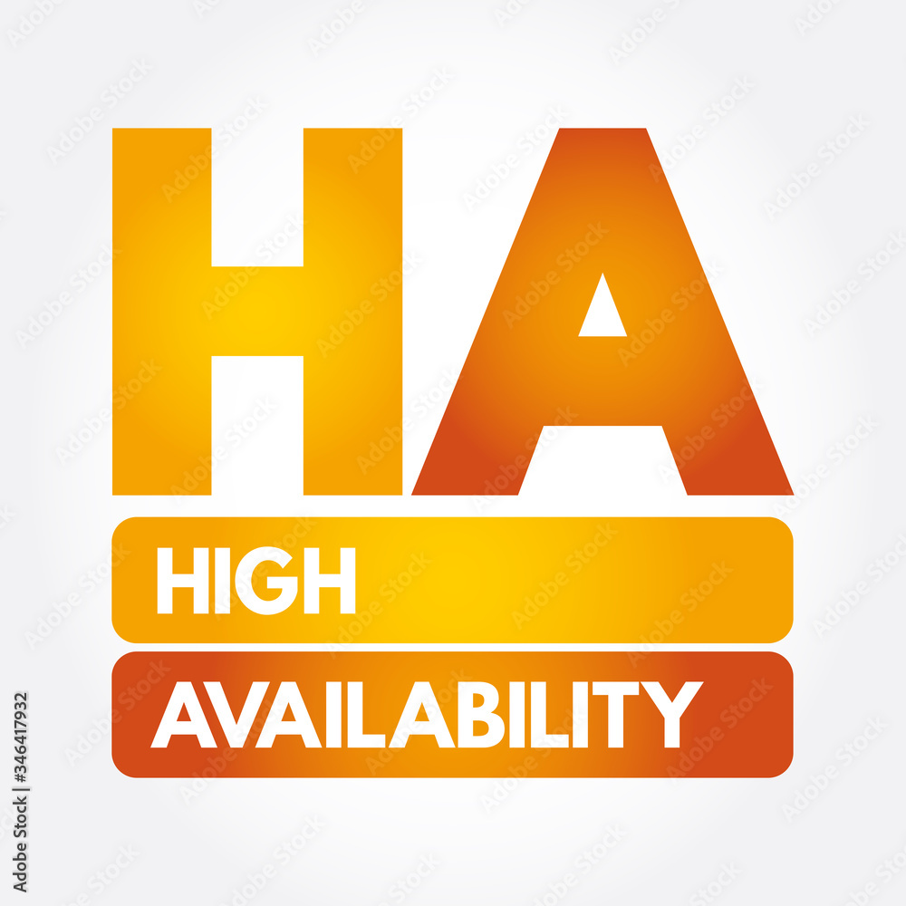 HA - High Availability acronym, technology concept background Stock ...