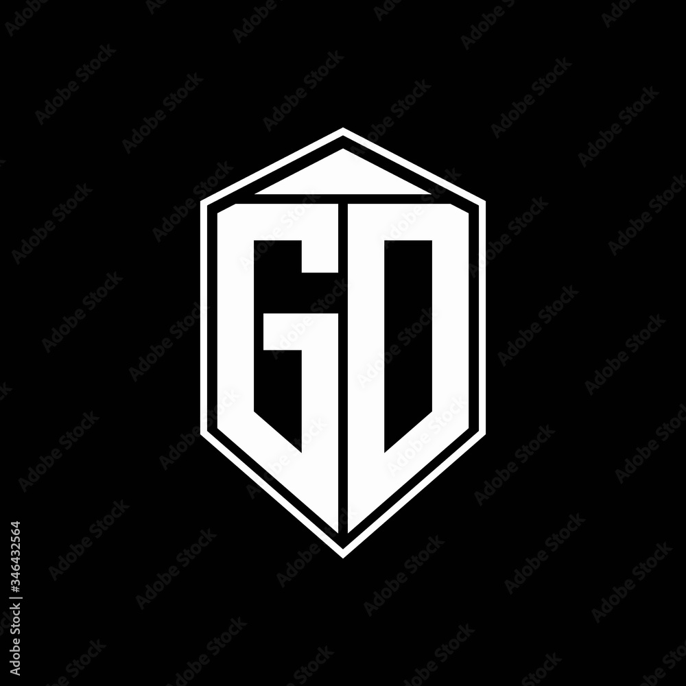 GD logo monogram with emblem shape combination tringle on top design ...