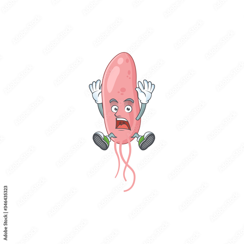 Vibrio cholerae cartoon character design showing shocking gesture Stock ...