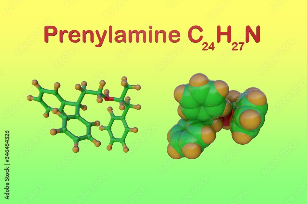 Structural chemical formula and space-filling molecular model of ...