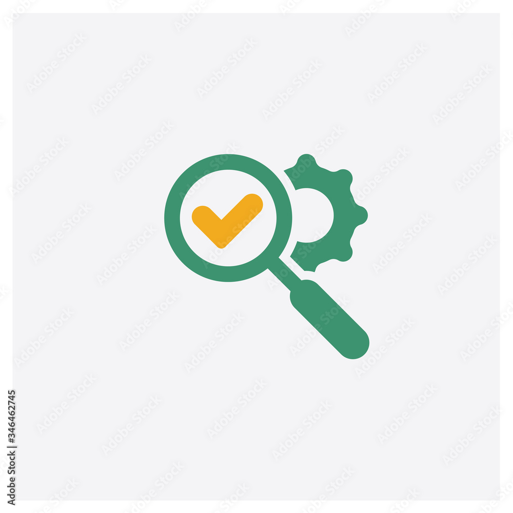 Validate concept 2 colored icon. Isolated orange and green Validate ...