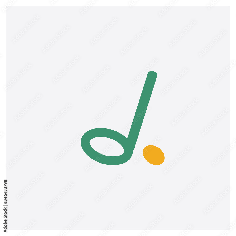 Half note concept 2 colored icon. Isolated orange and green Half note ...
