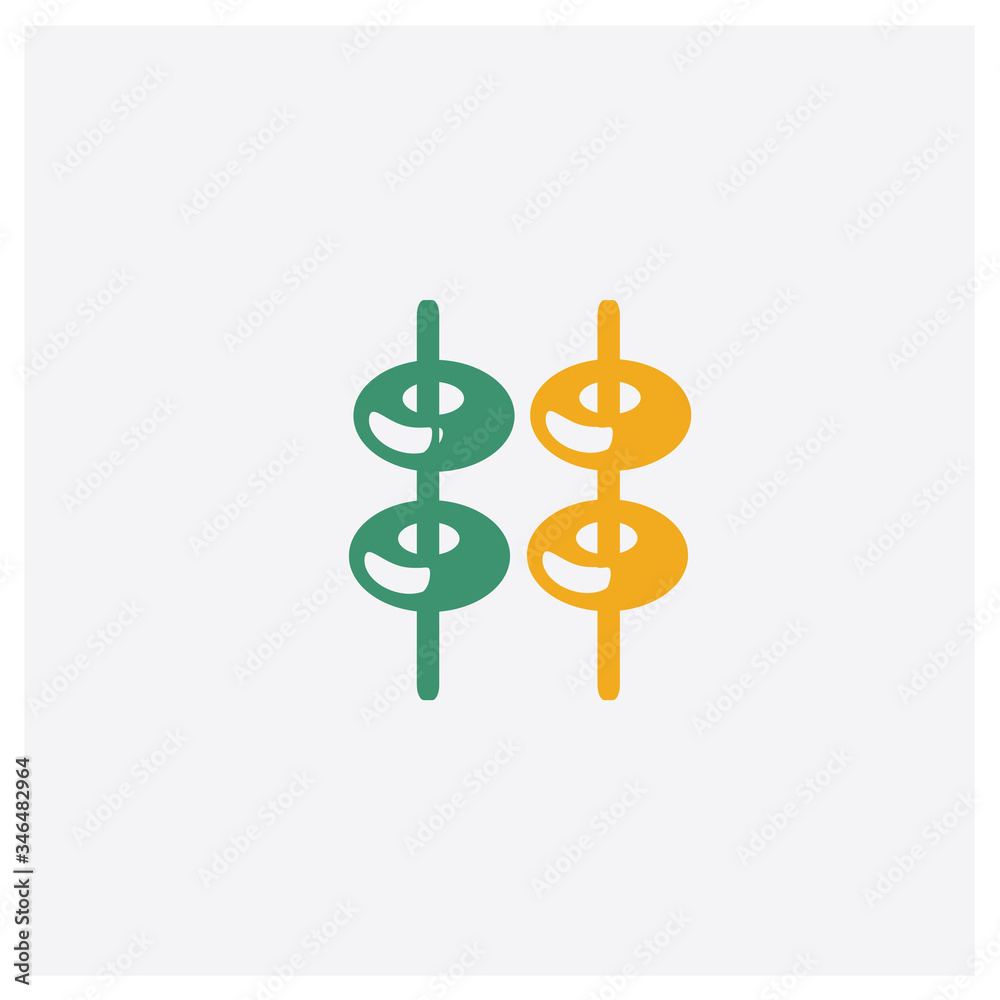 Pyramid concept 2 colored icon. Isolated orange and green Pyramid ...