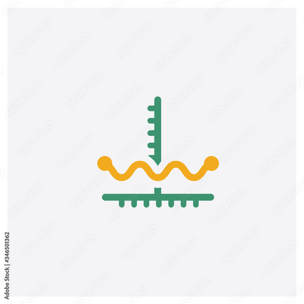 Line chart concept 2 colored icon. Isolated orange and green Line chart ...