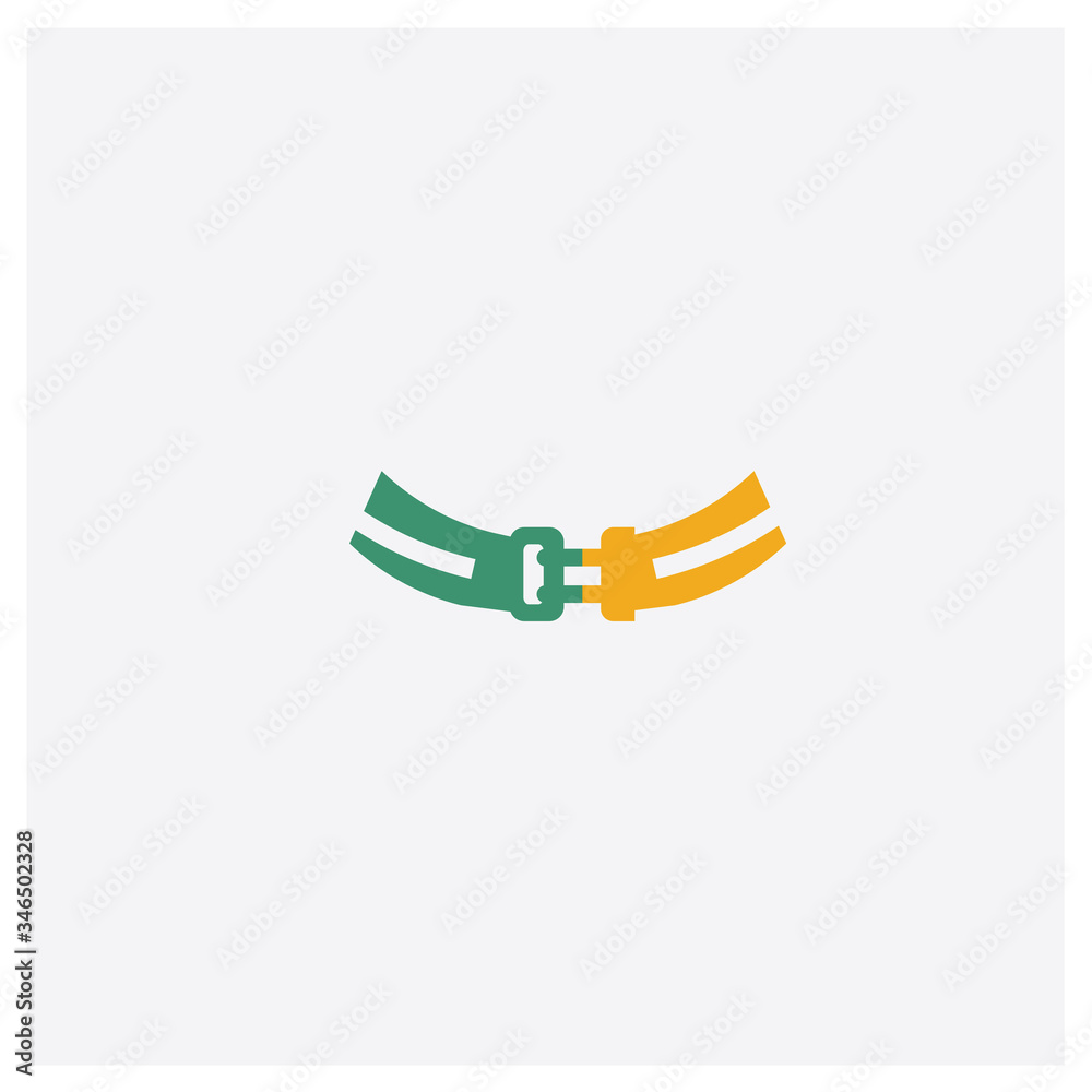 Athletic Strap concept 2 colored icon. Isolated orange and green ...