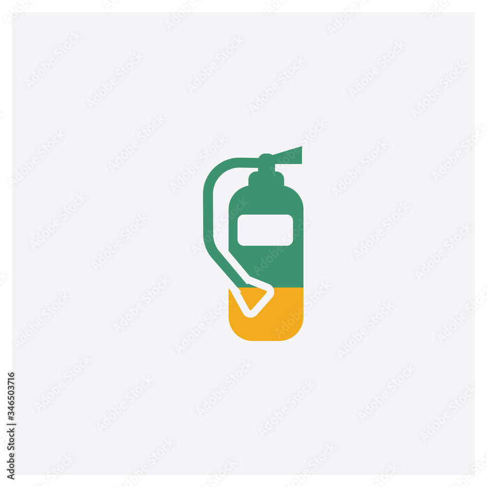 Fire extinguisher concept 2 colored icon. Isolated orange and green ...