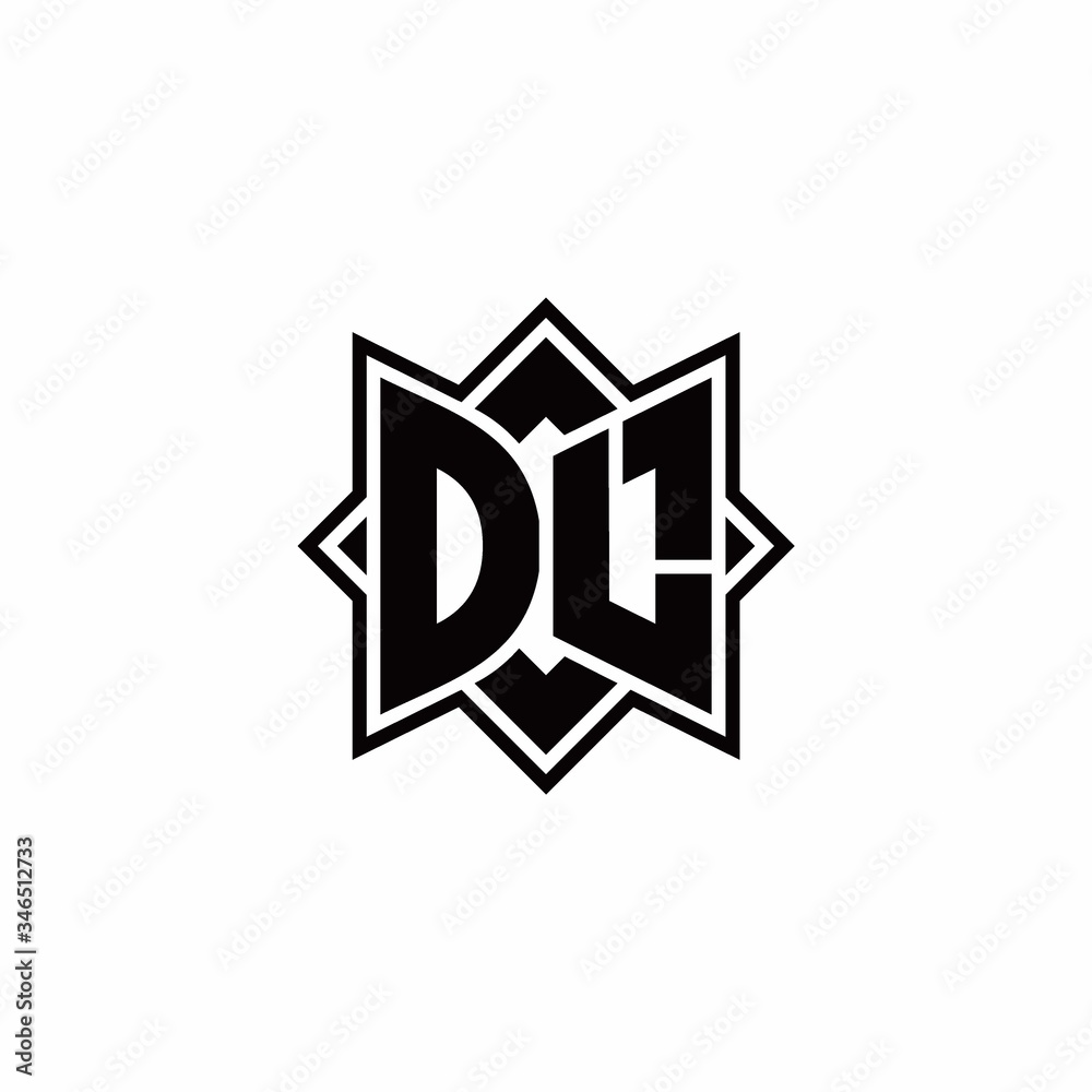 DL monogram logo with square rotate style outline Stock Vector | Adobe ...