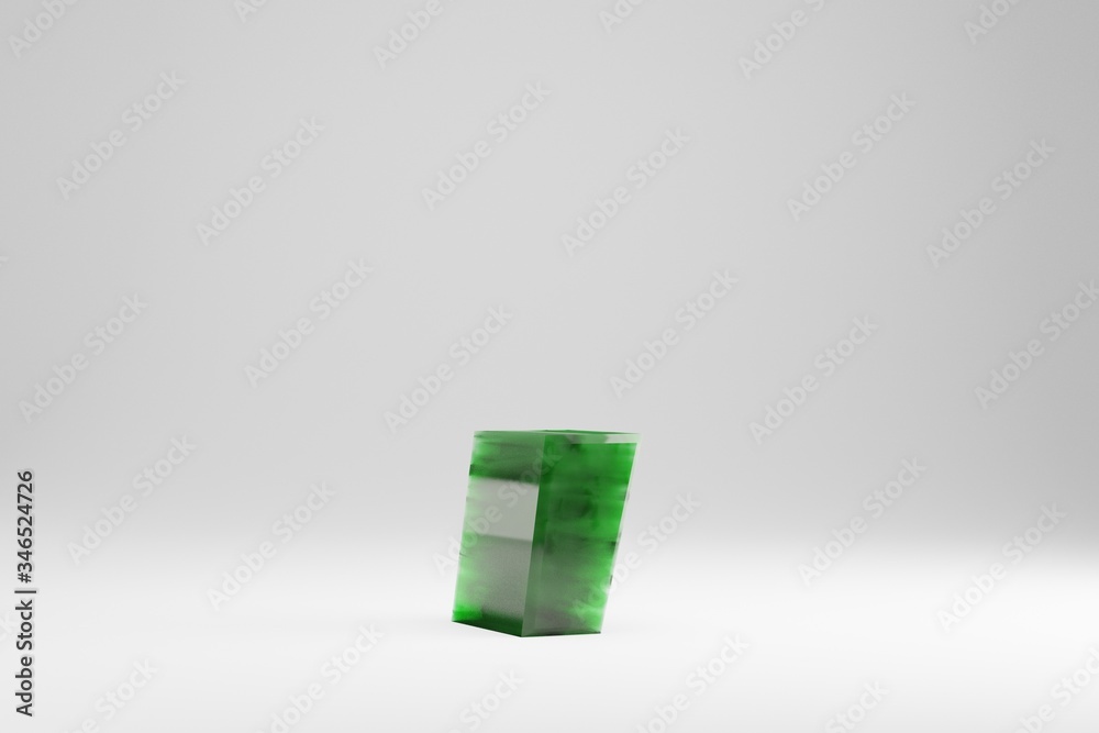 Jade 3d coma symbol. Jade sign isolated on white background. Green jade ...