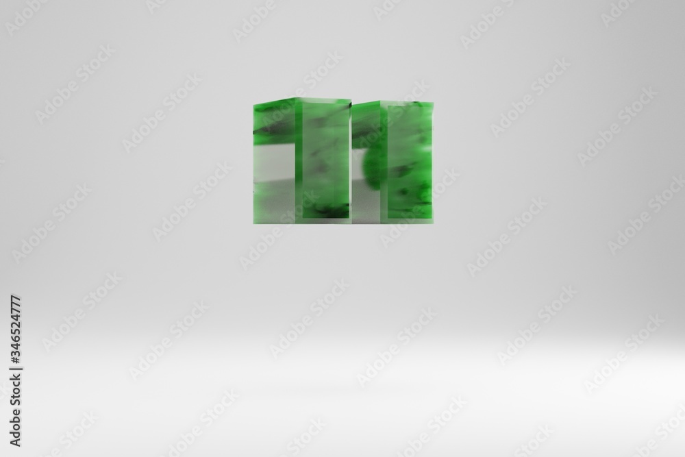 Jade 3d double quotes symbol. Jade sign isolated on white background ...