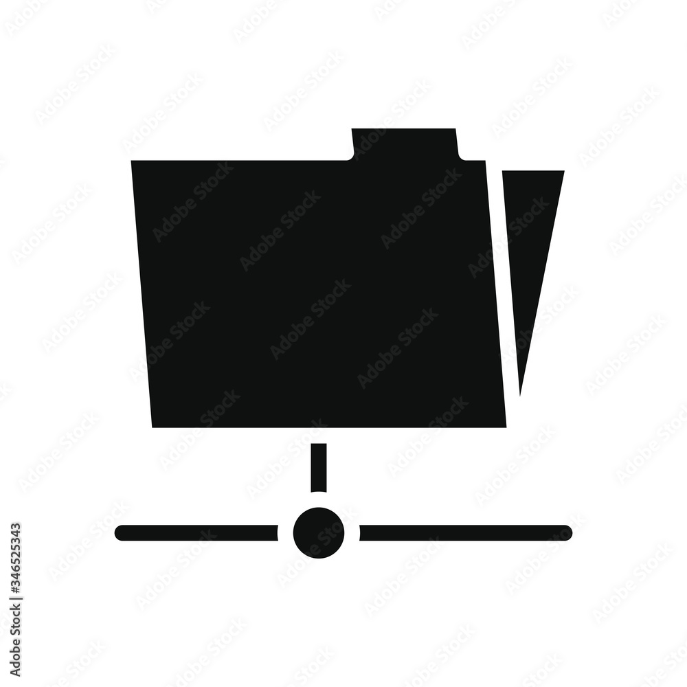 cyber security concept, shared folder icon, silhouette style Stock ...