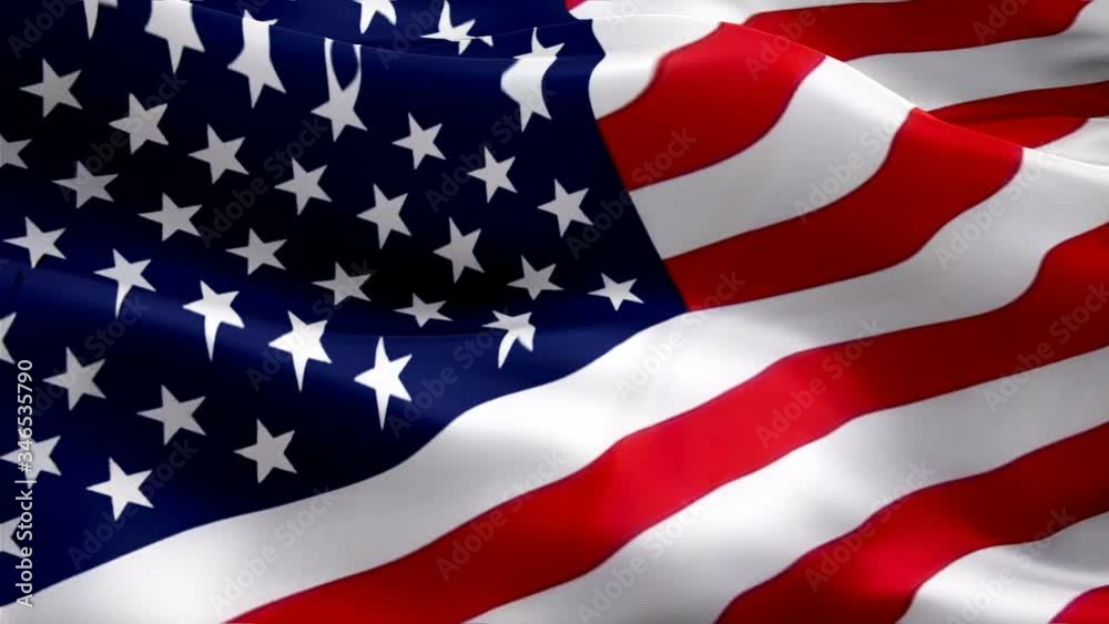 USA American Flag waving in wind. 4th of july US American Flag Waving ...
