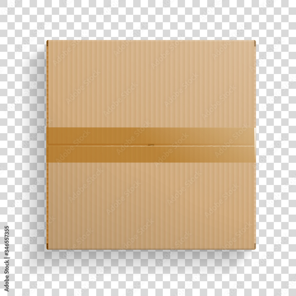 Realistic cardboard box, opened top view Stock Vector | Adobe Stock