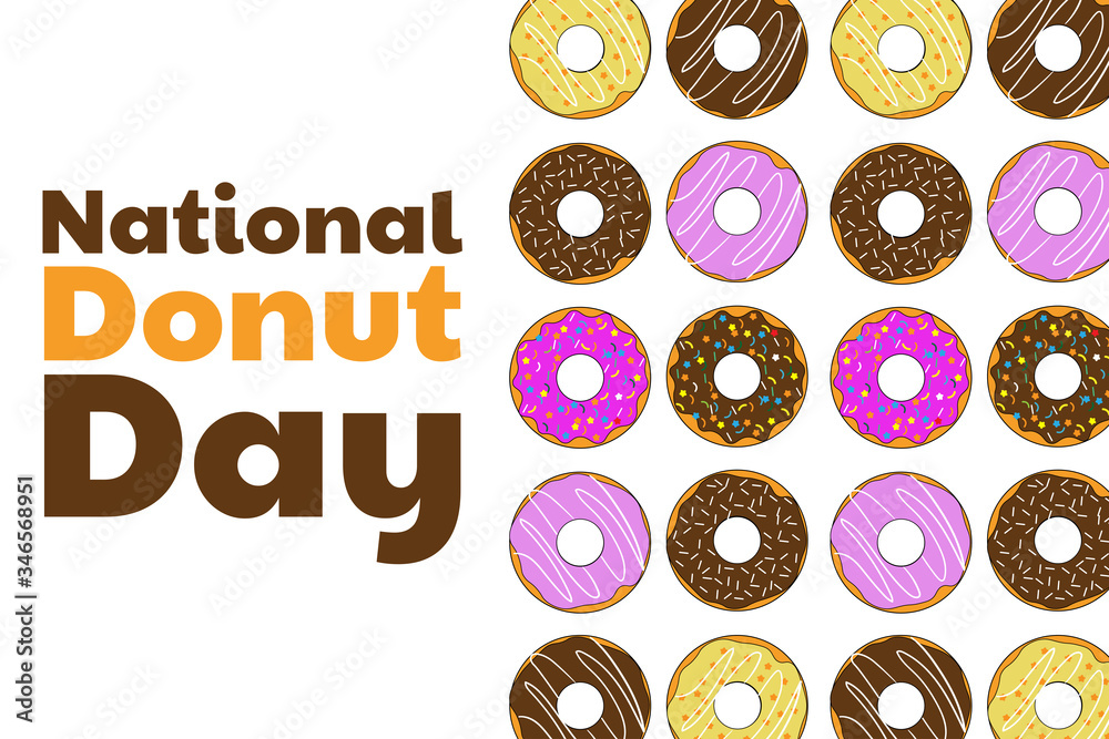National Donut Day. Holiday concept. Template for background, banner ...
