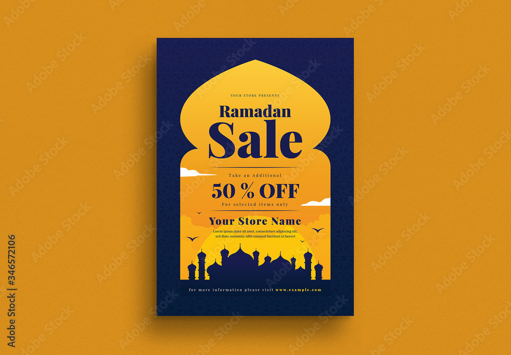 Ramadan Sale Flyer Layout Stock Template | Adobe Stock