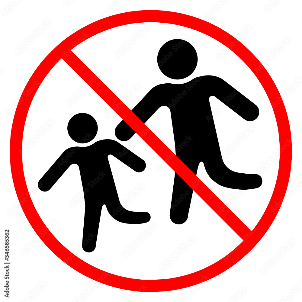 Warning keep out of reach from children vector icon isolated on white ... Warning keep out of reach from children vector icon isolated on white ...