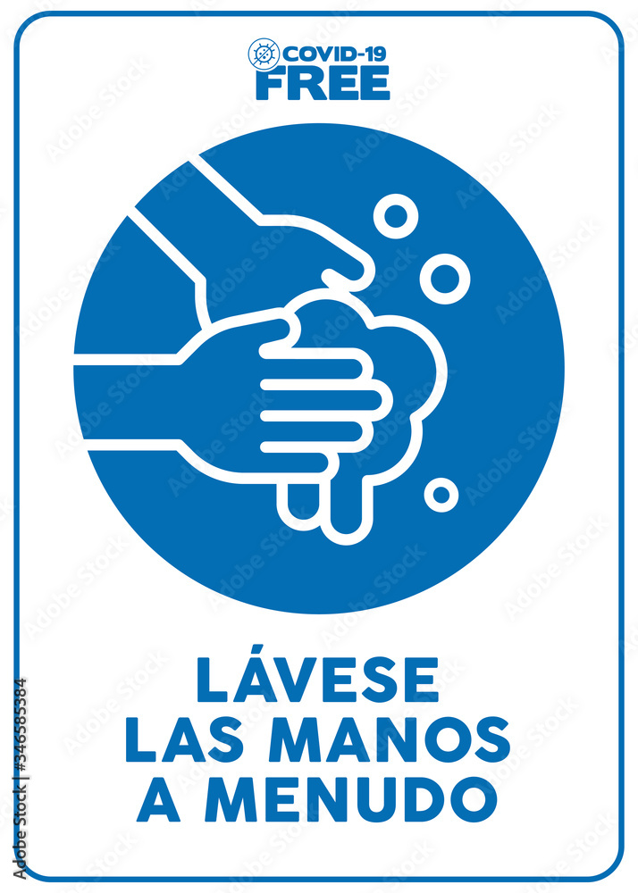 Wash Hands Sign In Spanish