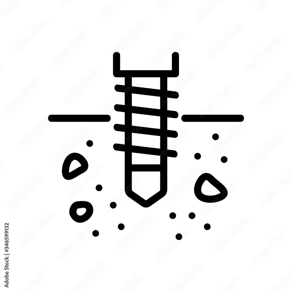 soil drilling icon vector. soil drilling sign. isolated contour symbol ...