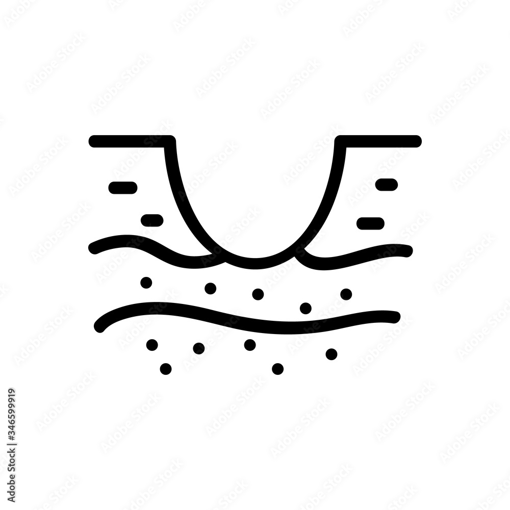 dug hole in ground icon vector. dug hole in ground sign. isolated ...