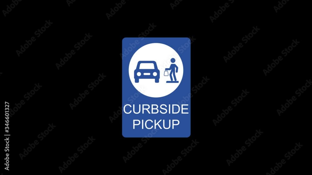 Curbside Pickup illustrated vector animation clip art sign symbolizing ...