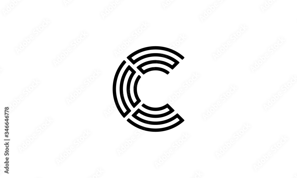 initial C with line style logo design concept Stock Vector | Adobe Stock