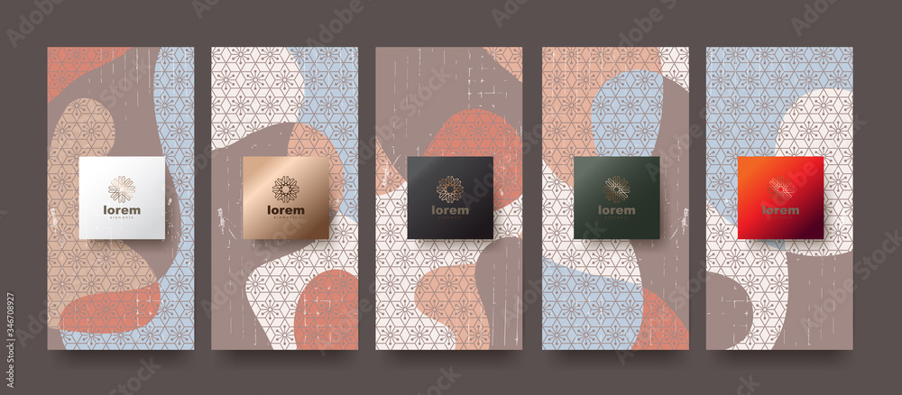 Vector set packaging templates japanese of nature luxury or premium ...