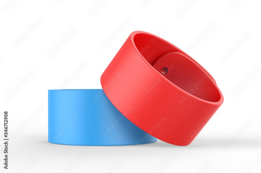 Blank Wide Silicone Rubber Slap Bracelet For branding and Mock up. 3d ...